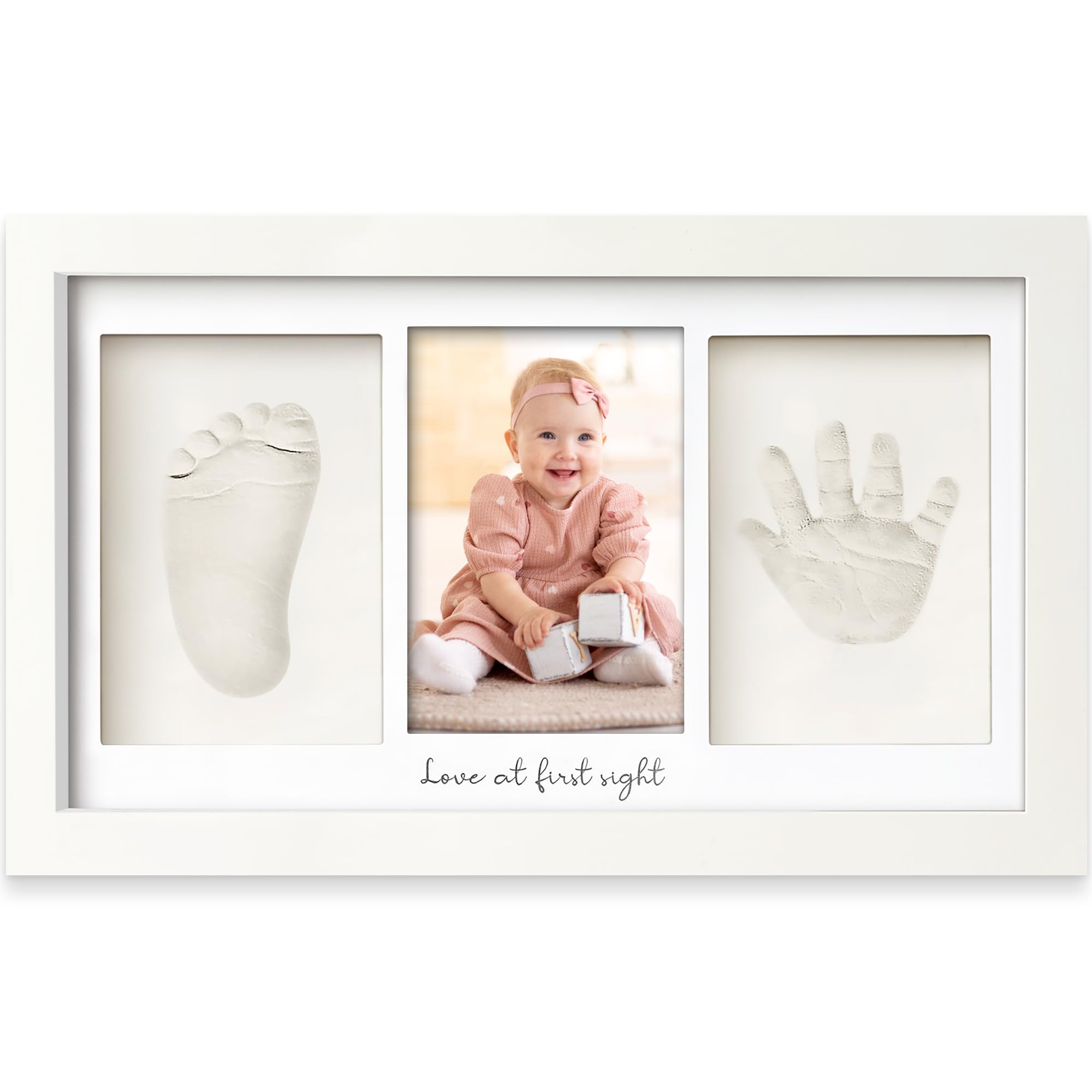 Baby Hand and Footprint Kit - Personalized Baby Gifts, Baby Footprint Kit, Newborn Keepsake Baby Handprint Kit, Baby Nursery Decor, New Baby Gift Sets, Baby Shower Gifts for Girls, Boys (Alpine White)