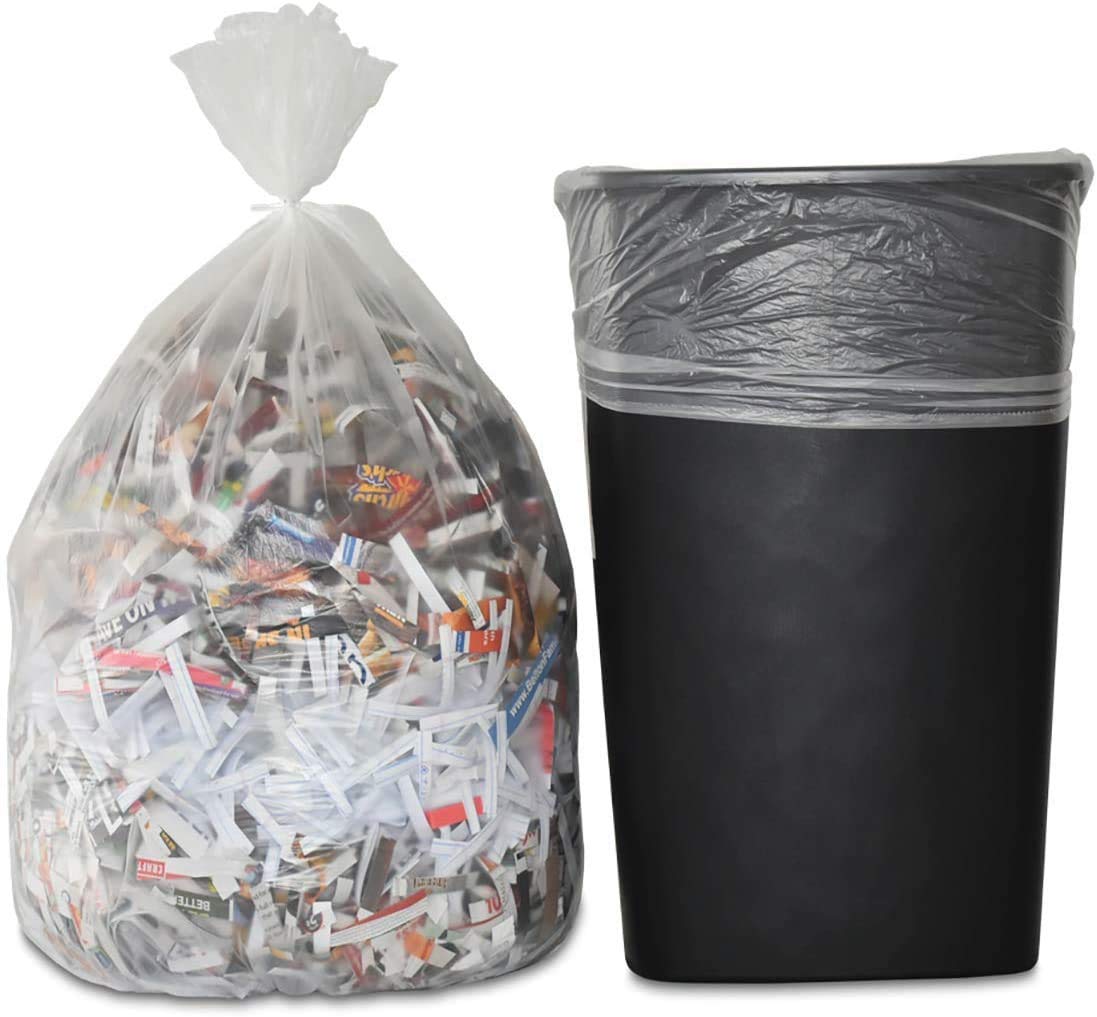 8 Gallon Medium Clear Trash Bags (110 Bags) Unscented 6 Gal 7 Gal Office Garbage Bags Small Paper Shredder Bags Plastic Wastebasket Trash Can Liners (110 Count)