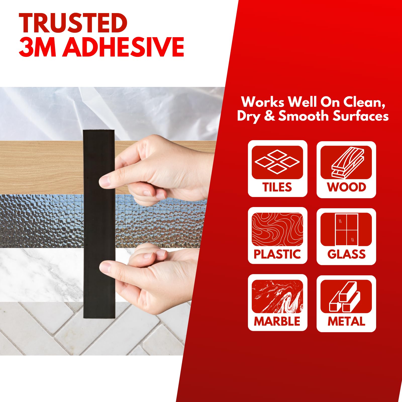 NextClimb - Flat Adhesive Magnetic Strips, Extra Strong Magnetic Strips with Adhesive Backing, Magnet Strips for Most Surfaces, Lightweight Flat Magnets (1 x 5.8 in, 3M Tape 5-Pack)