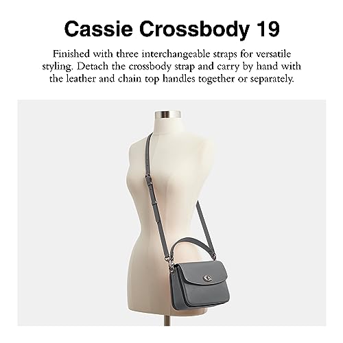 COACH Polished Pebbled Leather Cassie Crossbody 19, Grey Blue