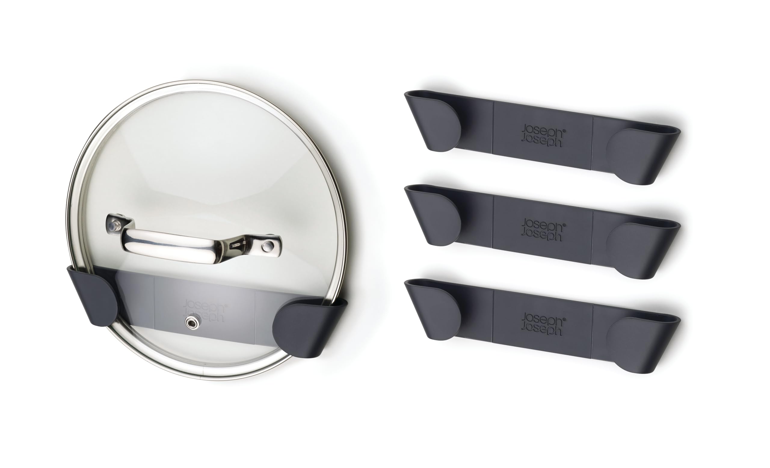 Joseph Joseph - 85149 Joseph Joseph CupboardStore Cabinet Door Pan Lid Organizer, Gray, 4 count (pack of 1)