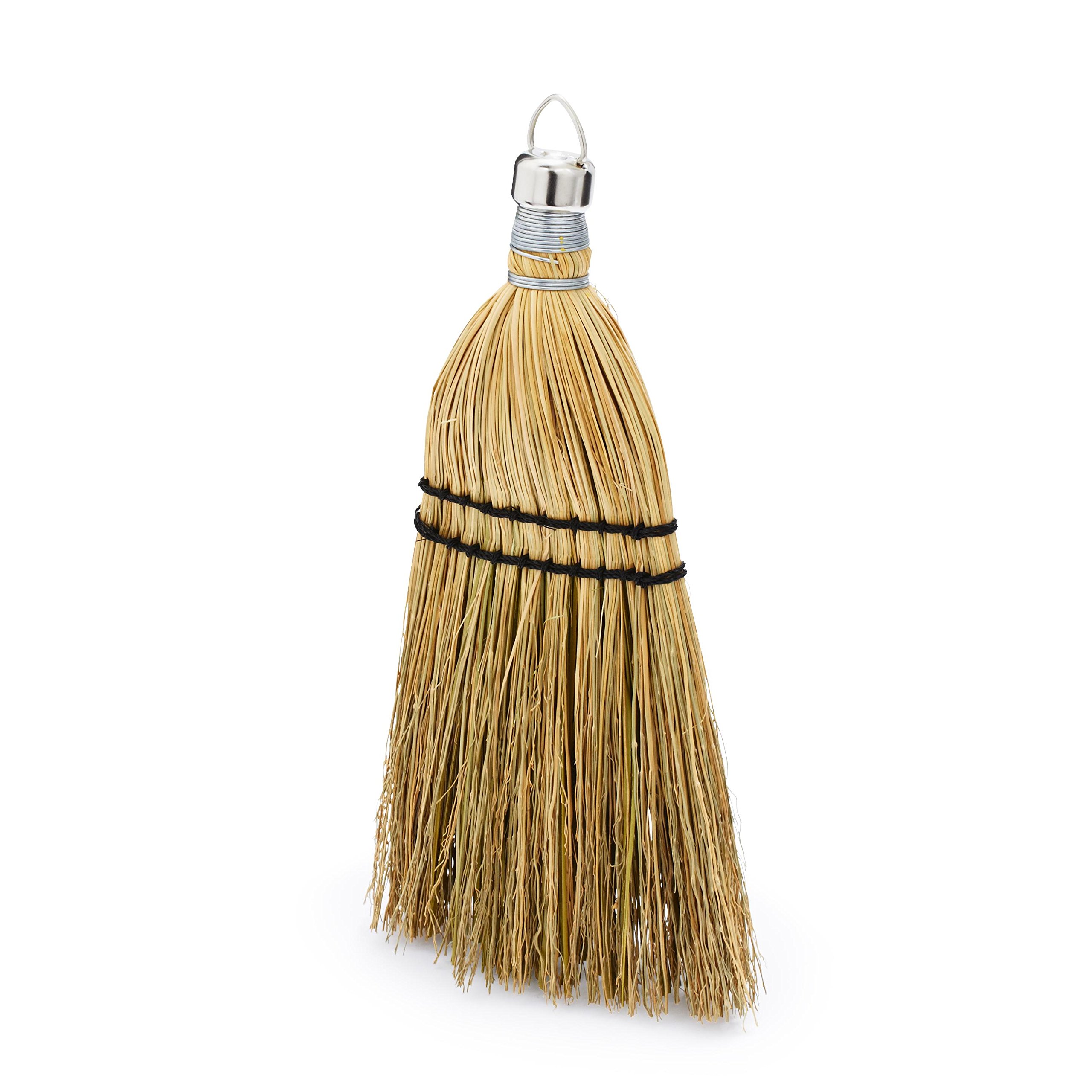 Rubbermaid Commercial 12 Inch Corn Whisk Broom, Yellow, Flagged Natural Bristles for Multi-Surface Sweeping, Remove Dirt and Debris from Porches, Floors Decks, Driveways, Sidewalks