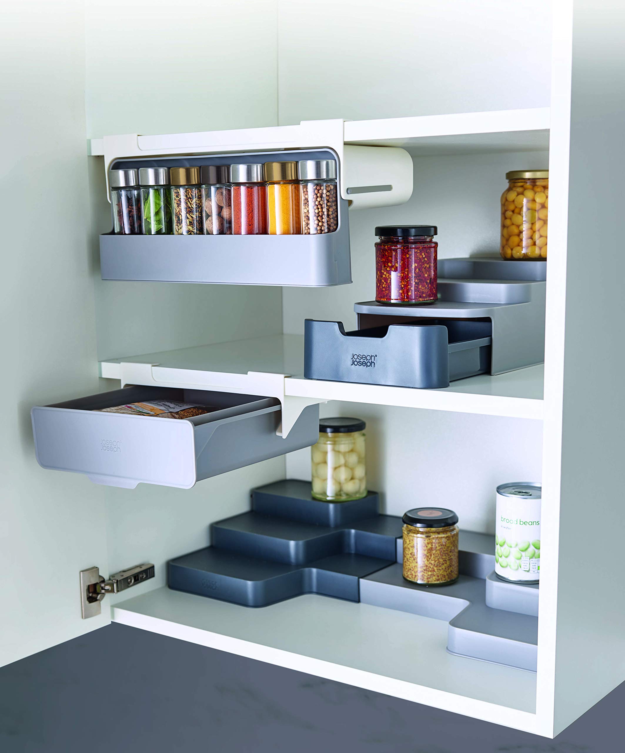 Joseph Joseph - 85149 Joseph Joseph CupboardStore Cabinet Door Pan Lid Organizer, Gray, 4 count (pack of 1)