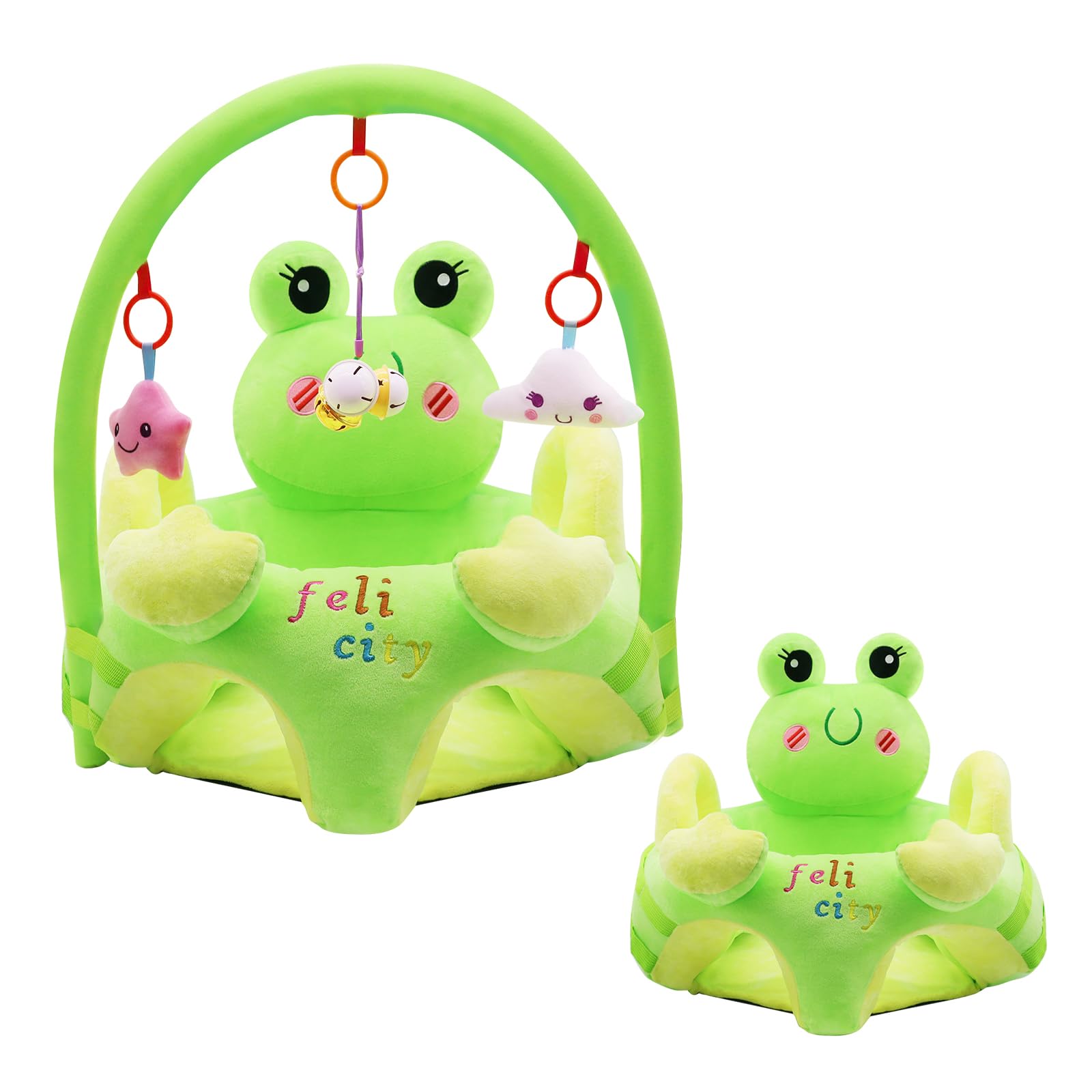 vocheer Baby Sitting Chair, Comfortable Infant Soft Plush Floor Support Seat Baby Learning to Sit Soft Animal Shaped Baby Sofa for Newborn(Radish Rabbit)