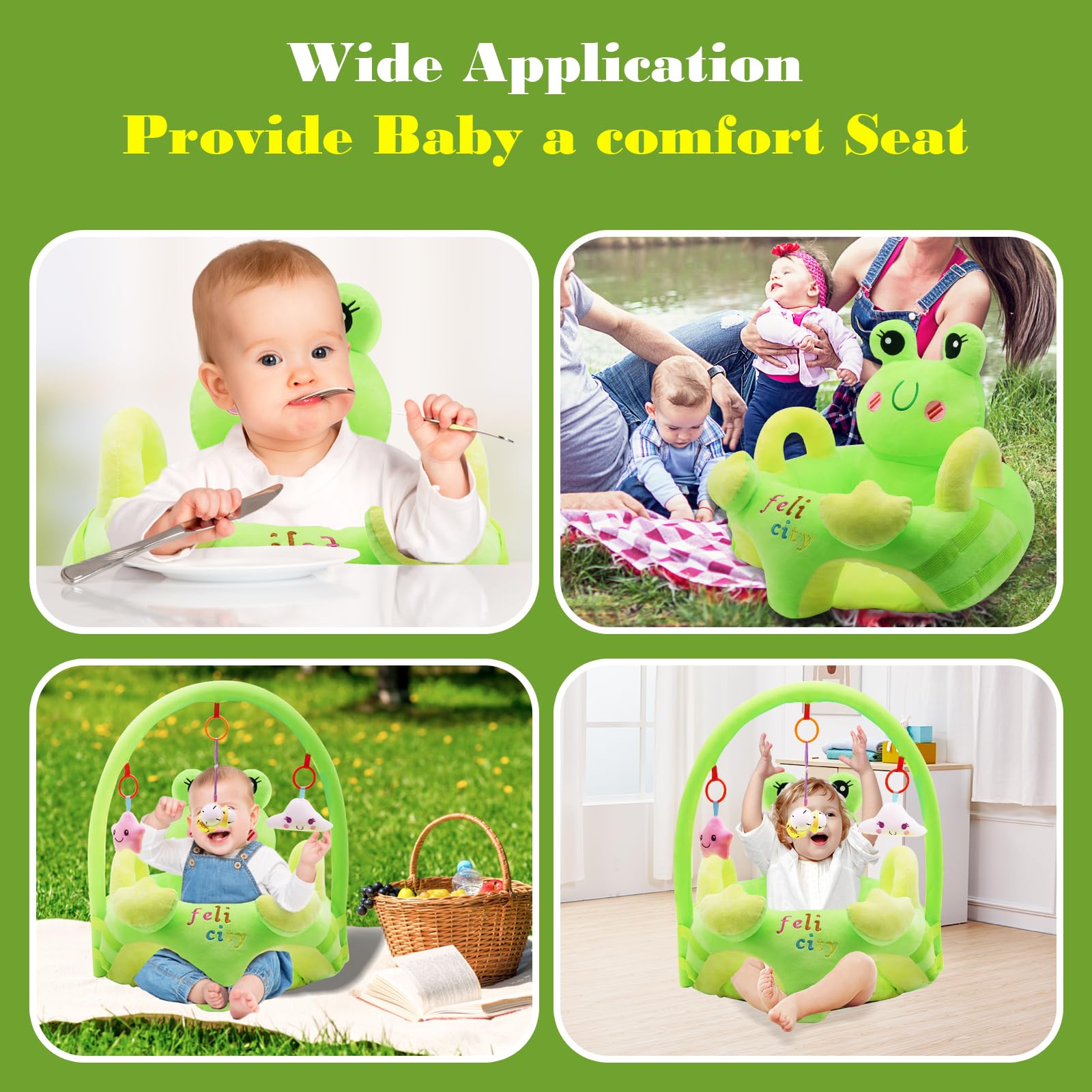 vocheer Baby Sitting Chair, Comfortable Infant Soft Plush Floor Support Seat Baby Learning to Sit Soft Animal Shaped Baby Sofa for Newborn(Radish Rabbit)
