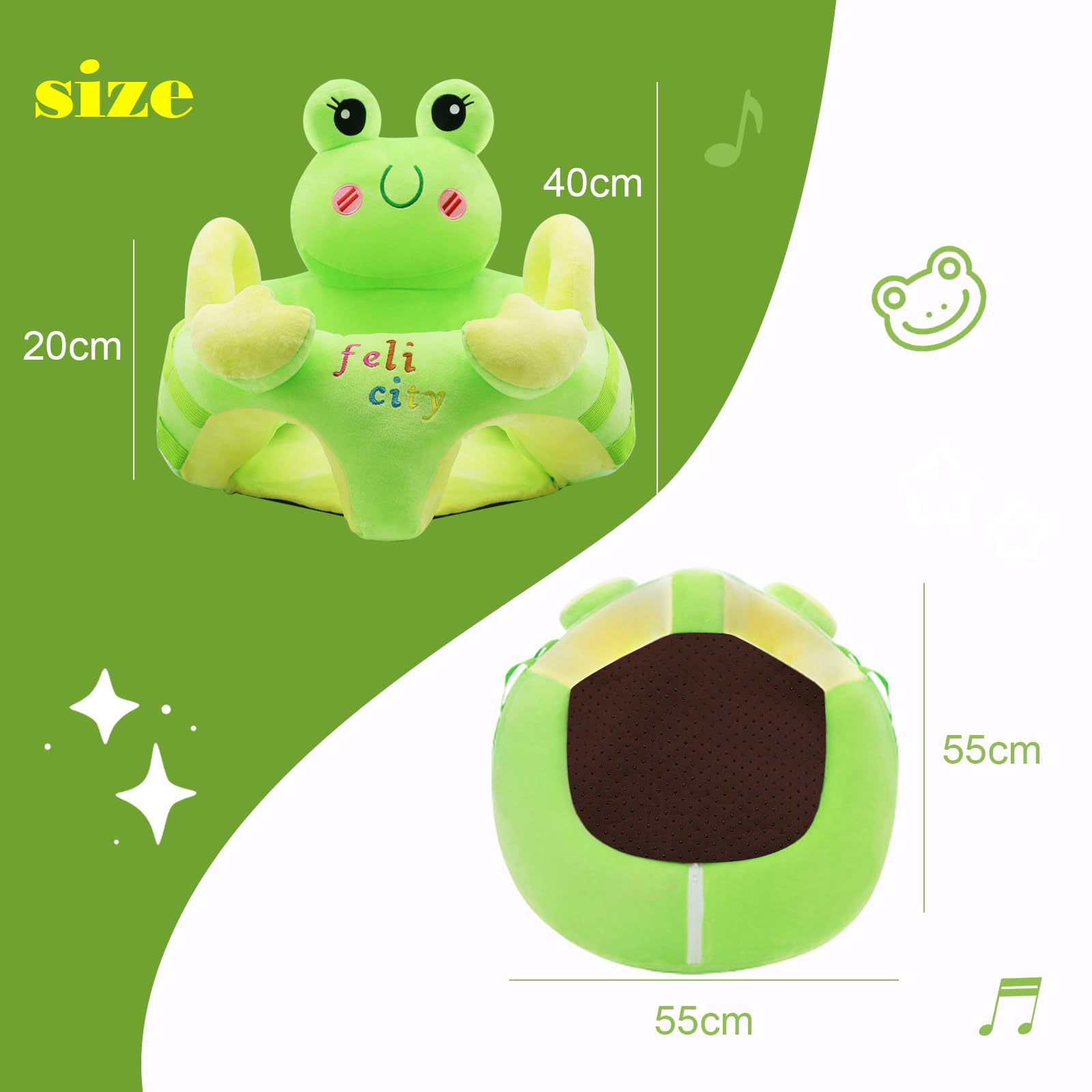 vocheer Baby Sitting Chair, Comfortable Infant Soft Plush Floor Support Seat Baby Learning to Sit Soft Animal Shaped Baby Sofa for Newborn(Radish Rabbit)