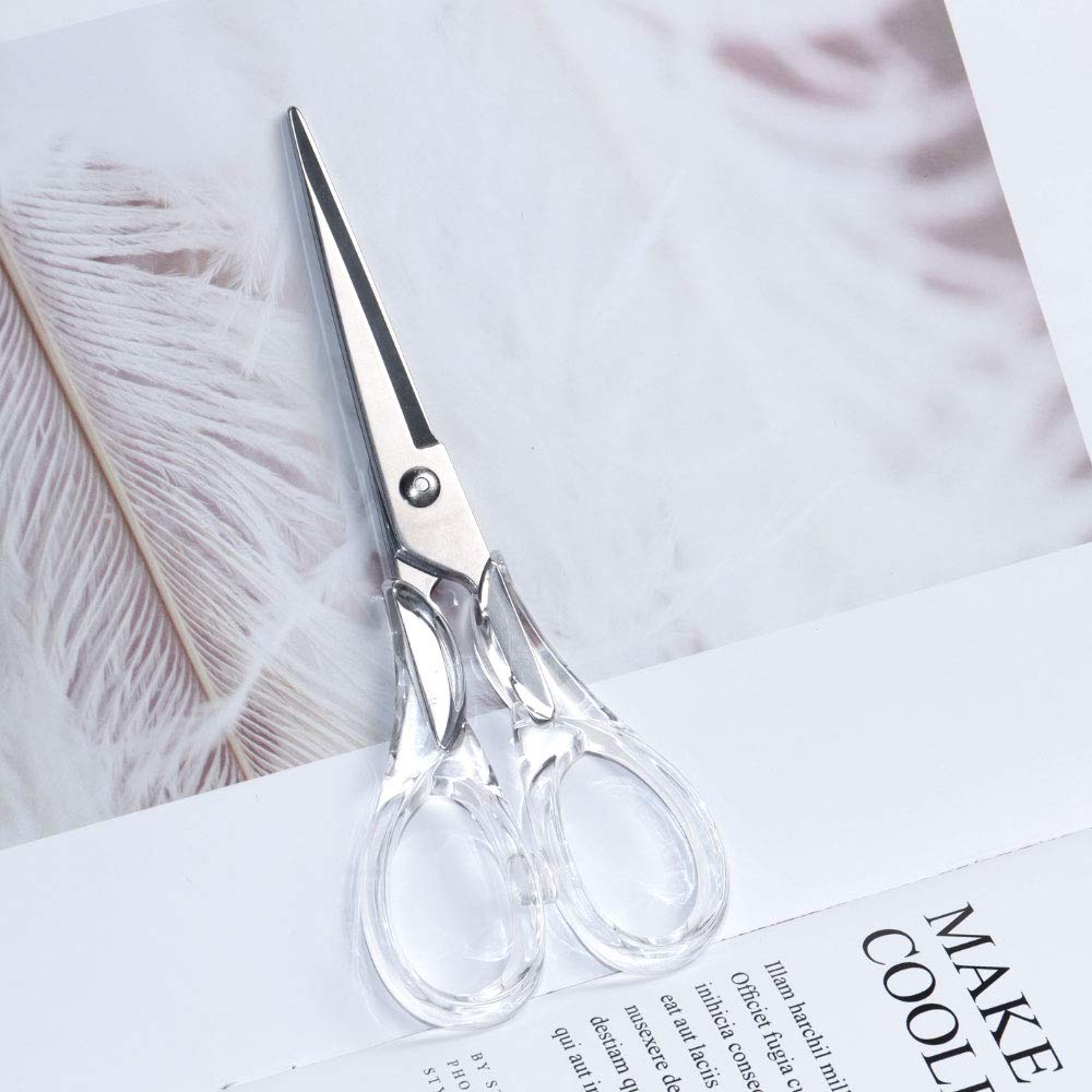 Multibey 6.5" Craft Scissors Office Scissors Desk Stationery Heavy Duty Straight Recycle Copper Fabric Paper Cutting Tool Tailor Shears (Holographic Rainbow/Colorful)