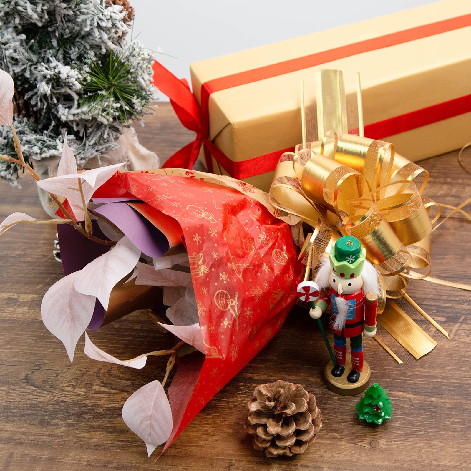 Shindel Christmas Tissue Paper Gift Wrapping Paper, 64 Sheets Assorted Holiday Wrapping Paper for Gift Boxes Wrapping and Christmas Party Decorations, 28 x 20 Inch