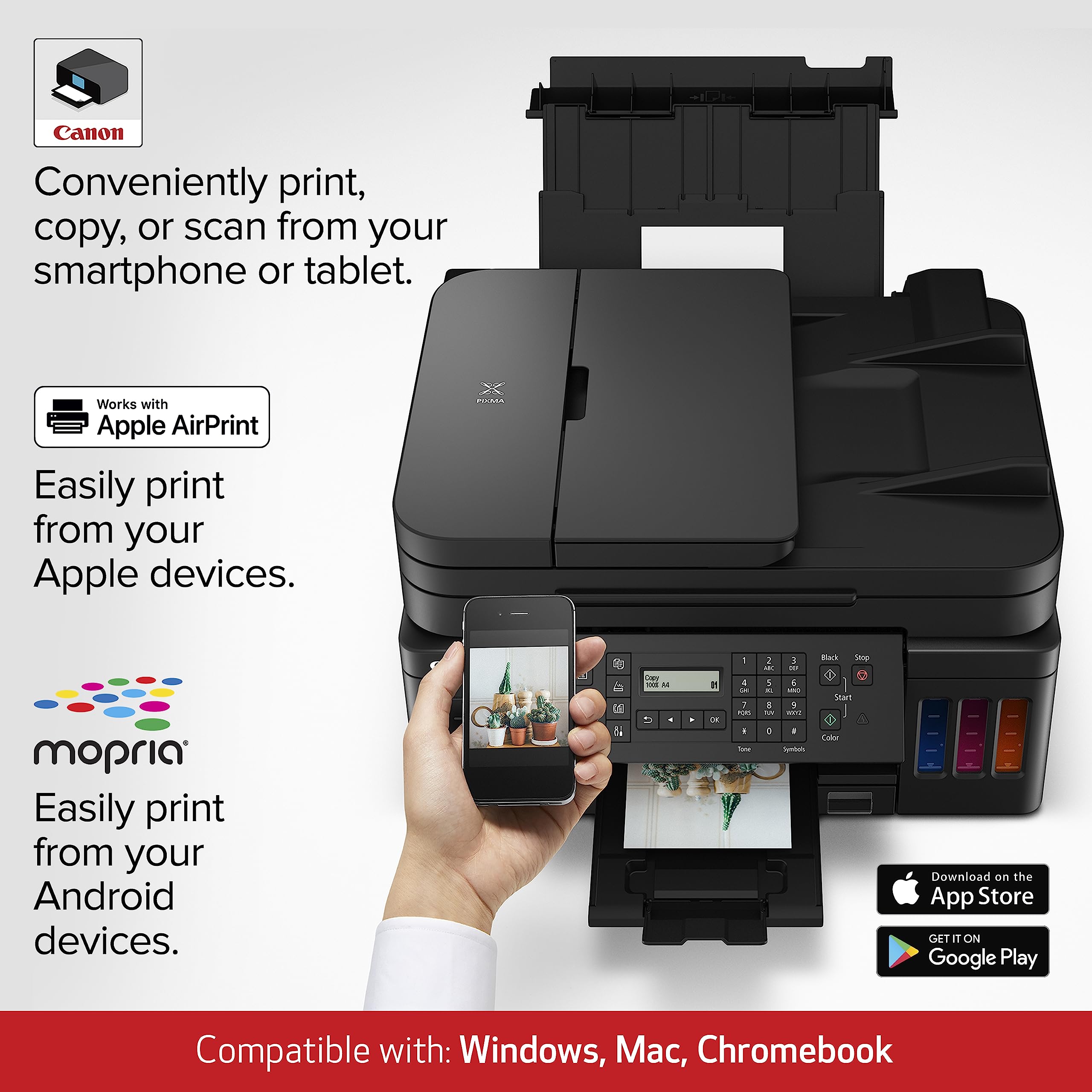 Canon G7020 All-in-One Printer Home Office | Wireless Supertank (Megatank) Printer | Copier | Scan, | Fax and ADF with Mobile Printing, Black