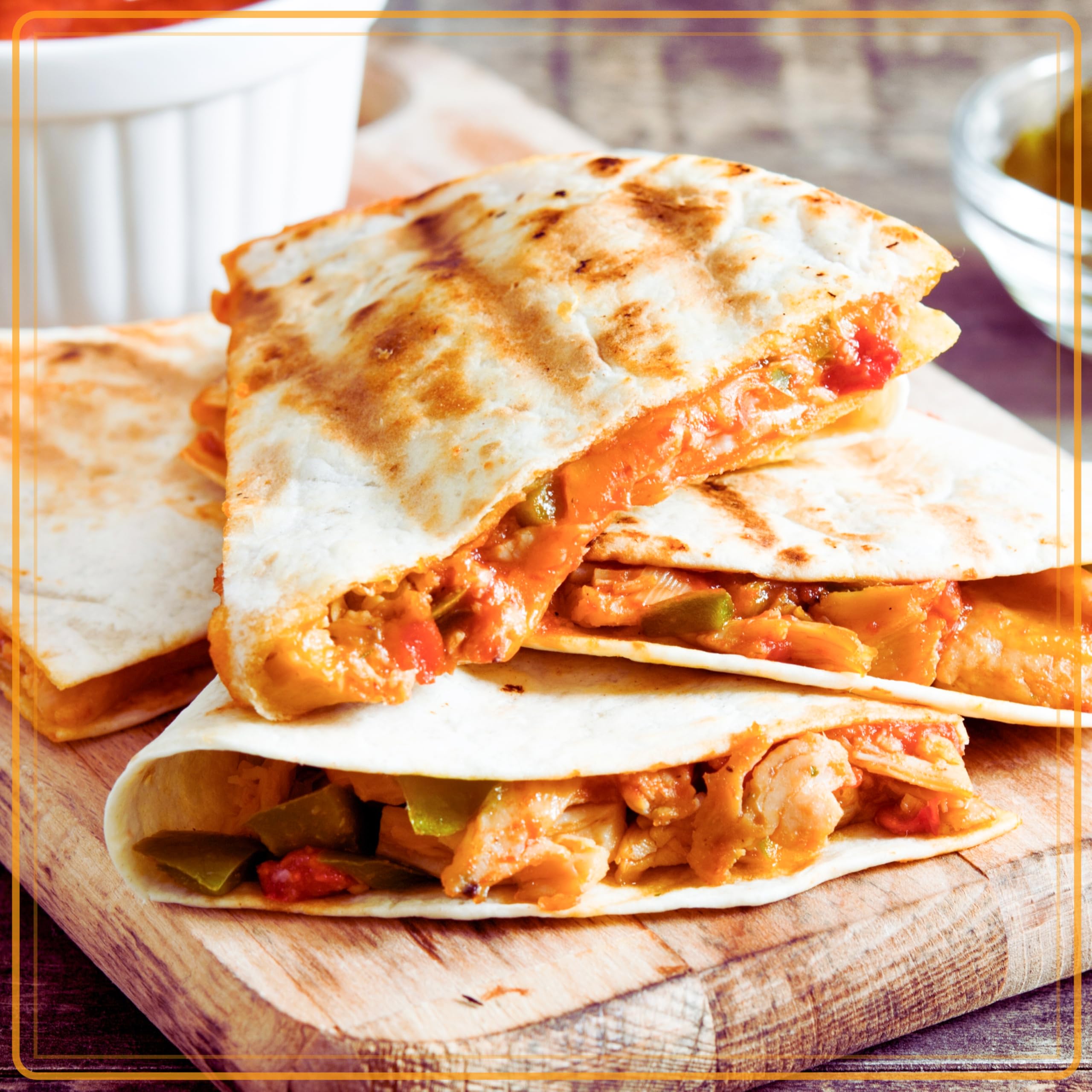 Taco Tuesday Deluxe 10" 6-Wedge Electric Quesadilla Maker with Extra Stuffing Latch, Red