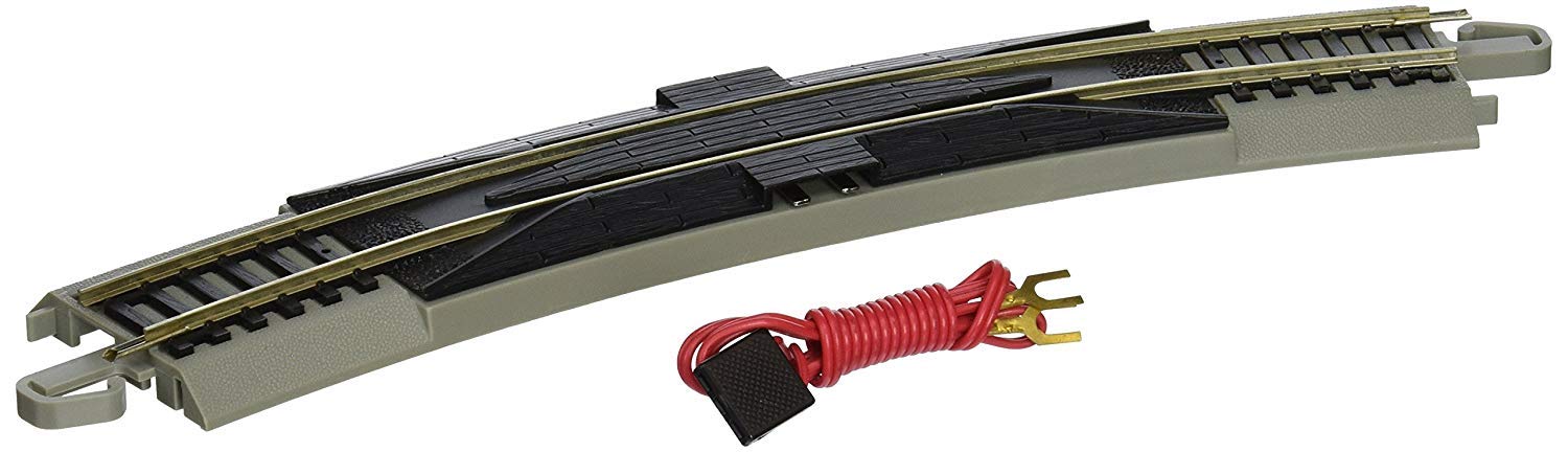 Bachmann Trains - Snap-Fit E-Z TRACK 18” RADIUS CURVED TERMINAL RERAILER w/WIRE (1/card) - NICKEL SILVER Rail With Gray Roadbed - HO Scale