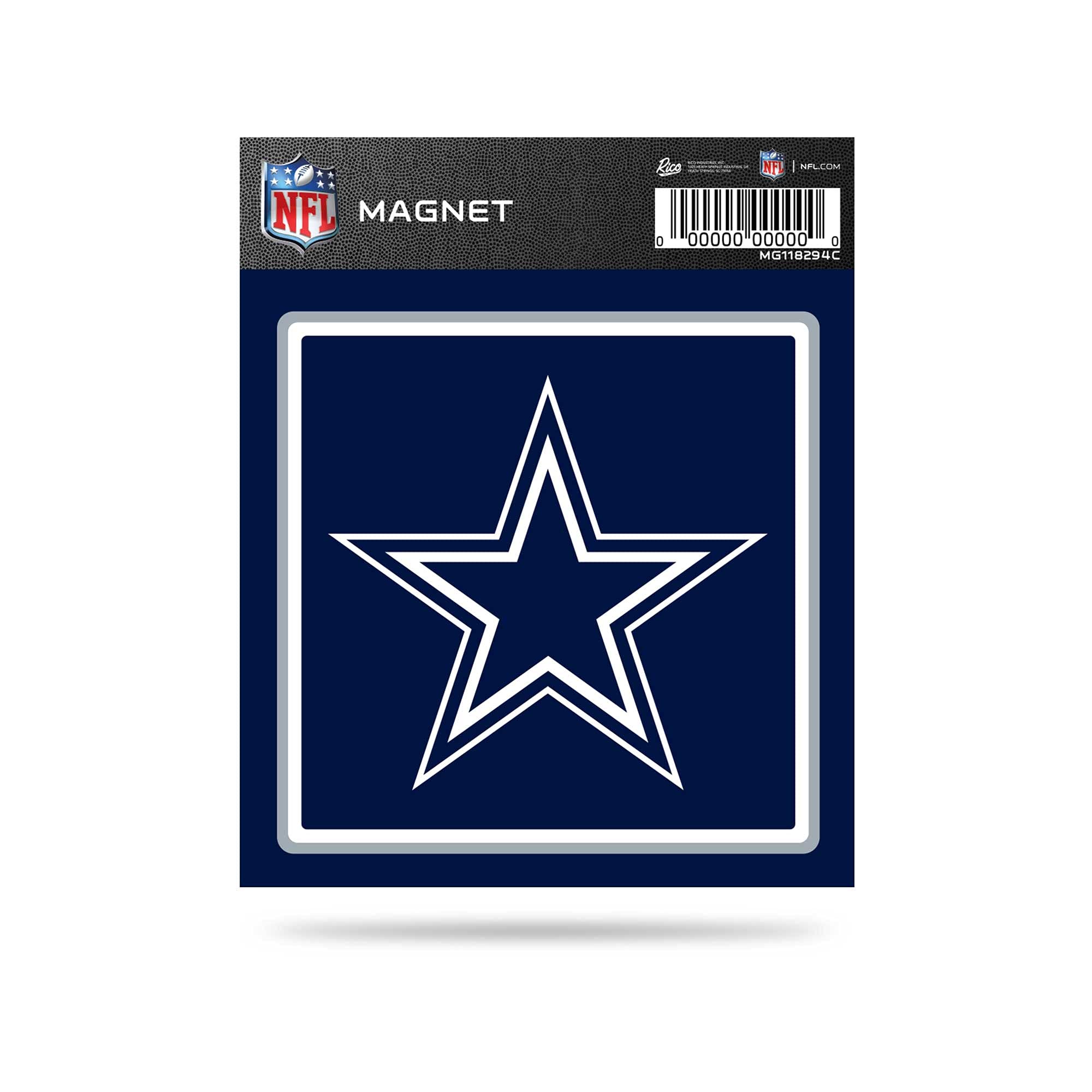 Rico Industries NFL Football Dallas Cowboys Team Logo 4" x 4" Magnet for Car, Refrigerator, Locker, Office Cabinet