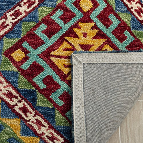Safavieh Aspen Collection 10' x 14' Blue/Multi APN516M Handmade Boho Diamond Premium Wool Living Room Dining Bedroom Area Rug