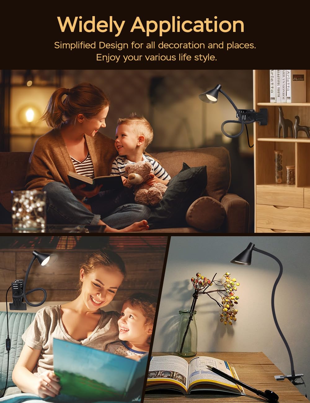 LiFMIRA LED Desk Lamp with Clamp 30min Timer 30 Lighting Modes Eye Caring 108 LEDs Architect Task Lamp Long Flexible Gooseneck Clamp Lamps for Home Office Dorm with 12W Adapter & 87.8in Cord