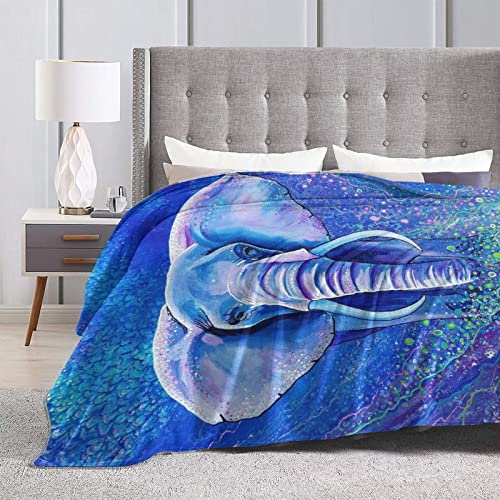 Flannel Fleece Blanket Printed Soft and Fluffy Warm Comfortable Foldrable Sherpa Throw Blanket,Mandala Elephant India Style Gifts for Kids Women and Adults, Used for Sofa Bed Travel Camping