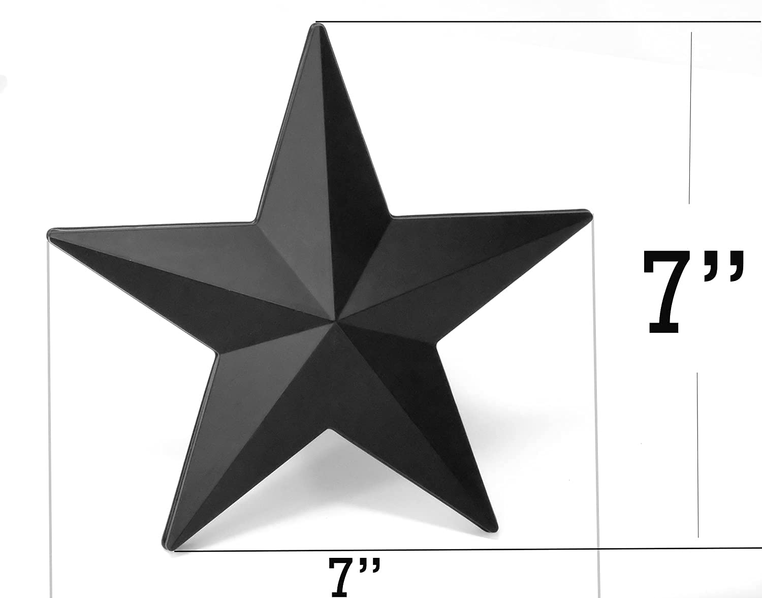 MULL 7" Texas 3D Five Point Star Metal Hitch Cover (Fits 2" Receiver, Black)