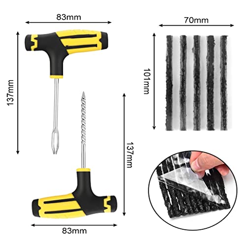 YÁSEZ Car Tire Repair Tool Kit Studding Set Auto Motorcycle Tubeless Puncture Plug Garage with Rubber Strip