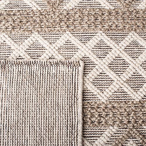 SAFAVIEH Vermont Collection 5' x 8' Ivory/Grey VRM211F Handmade Moroccan Premium Wool & Cotton Living Room Dining Bedroom Area Rug