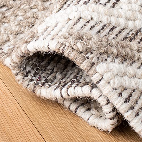 SAFAVIEH Vermont Collection 5' x 8' Ivory/Grey VRM211F Handmade Moroccan Premium Wool & Cotton Living Room Dining Bedroom Area Rug
