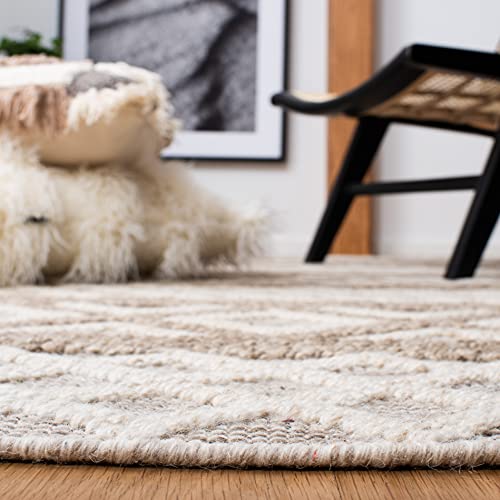 SAFAVIEH Vermont Collection 5' x 8' Ivory/Grey VRM211F Handmade Moroccan Premium Wool & Cotton Living Room Dining Bedroom Area Rug