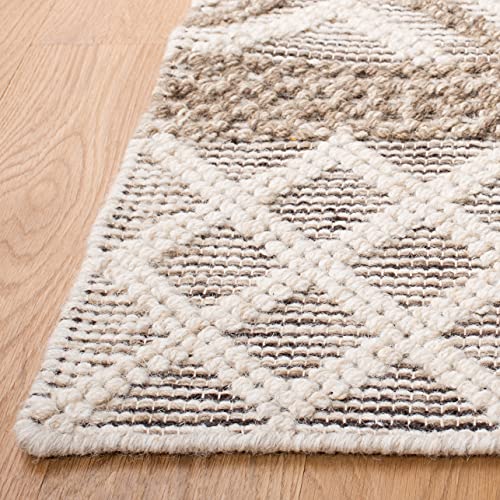 SAFAVIEH Vermont Collection 5' x 8' Ivory/Grey VRM211F Handmade Moroccan Premium Wool & Cotton Living Room Dining Bedroom Area Rug
