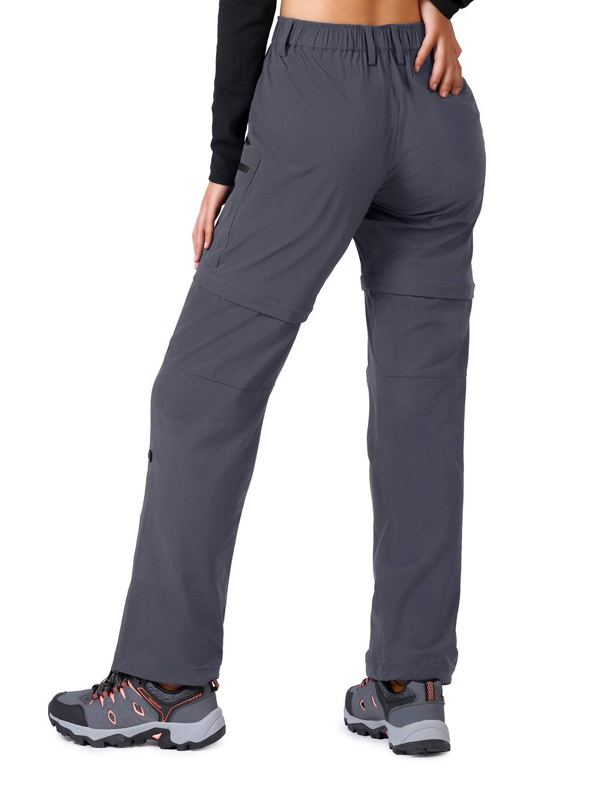 Cycorld Women's-Hiking-Pants-Convertible Quick-Dry-Stretch-Lightweight Zip-Off Outdoor Pants with 5 Deep Pockets (Grey, Small)