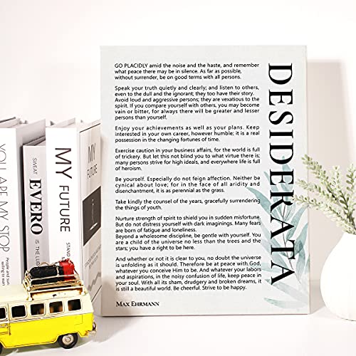 Inspirational Canvas Wall Art Motivational Desiderata Poem Canvas Print Positive Literaty Canvas Painting Office Home Wall Decor Framed Gift 12x15 Inch