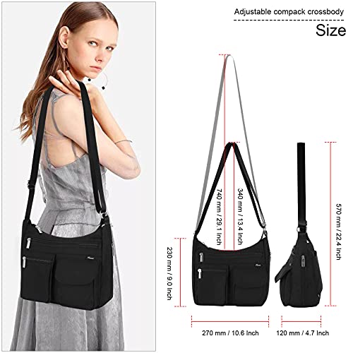 Kamo Crossbody Bag for Women - Multi-pocket Shoulder Bag Lightweight Messenger Bag Casual printed Purse Handbag Travel Bag