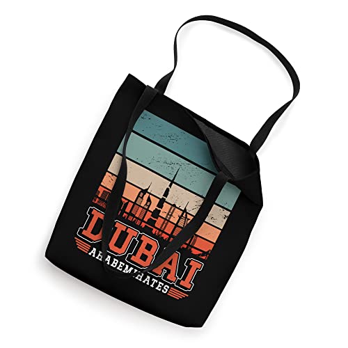 Dubai Arab Emirates Retro Vintage Sunset Skyline Dubai Tote Bag