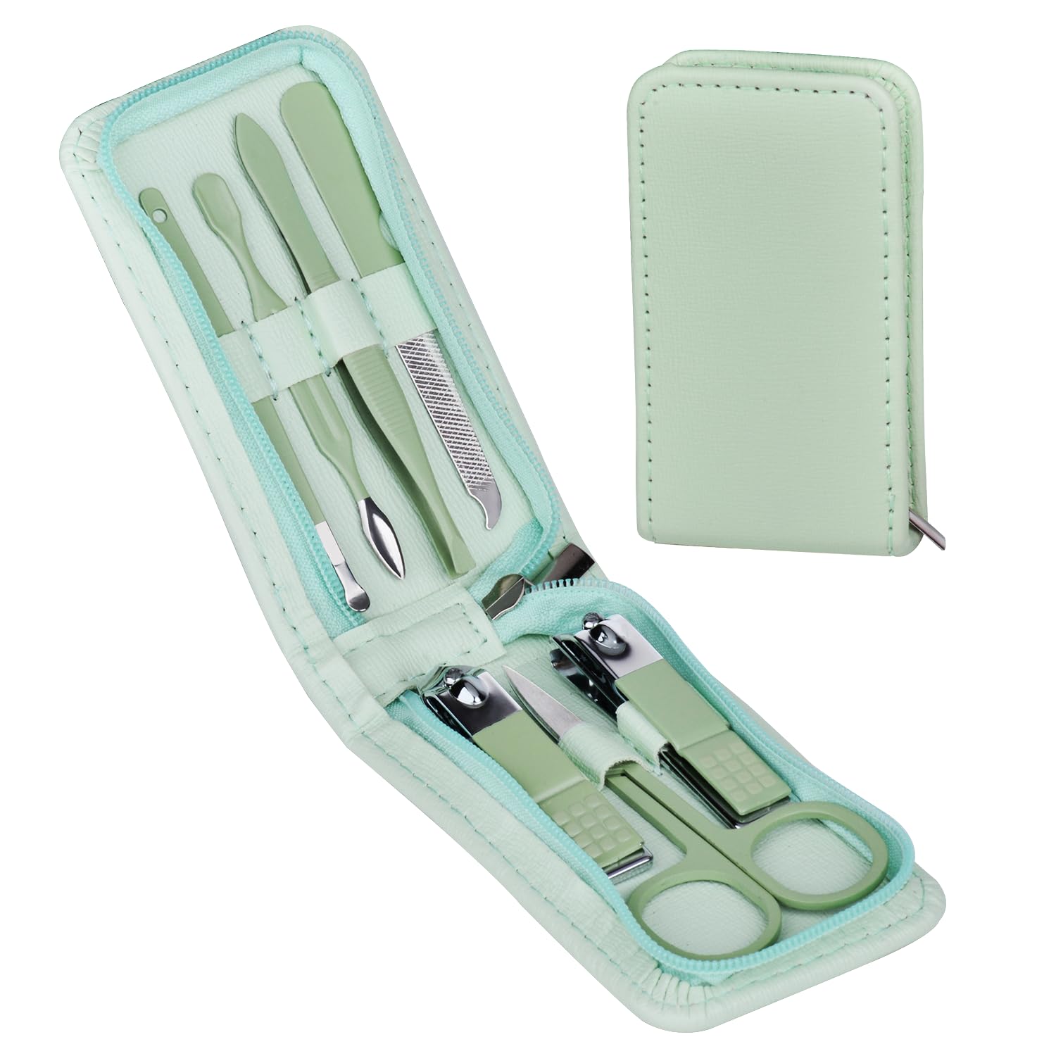 Professional Manicure Set 18 Pieces Nail Clippers Cutter Nail File Scissors Pedicure Kit Stainless Steel Grooming Kit Nail Care Tools with Portable Leather Travel Case for Men and Women (Black Red)