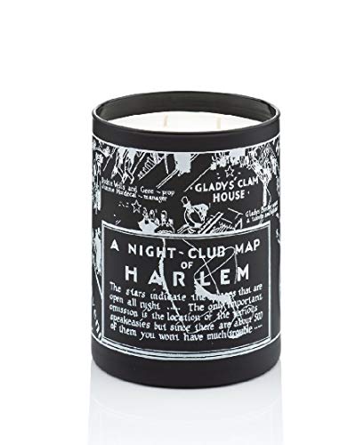 Harlem Candle Company Langston Nightclub Map of Harlem, Scented Candle, Double Wick, 12 oz Black Glass Jar, Soy Wax, Gift Box, Scents of Clove, Vanilla, Jasmine, Sandalwood and Amber