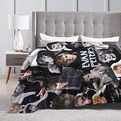 Blanket Evan Peters Soft Warm Fluffy Lightweight Blanket for Throws Blankets All Season for Bedroom Living Room (50"x40")