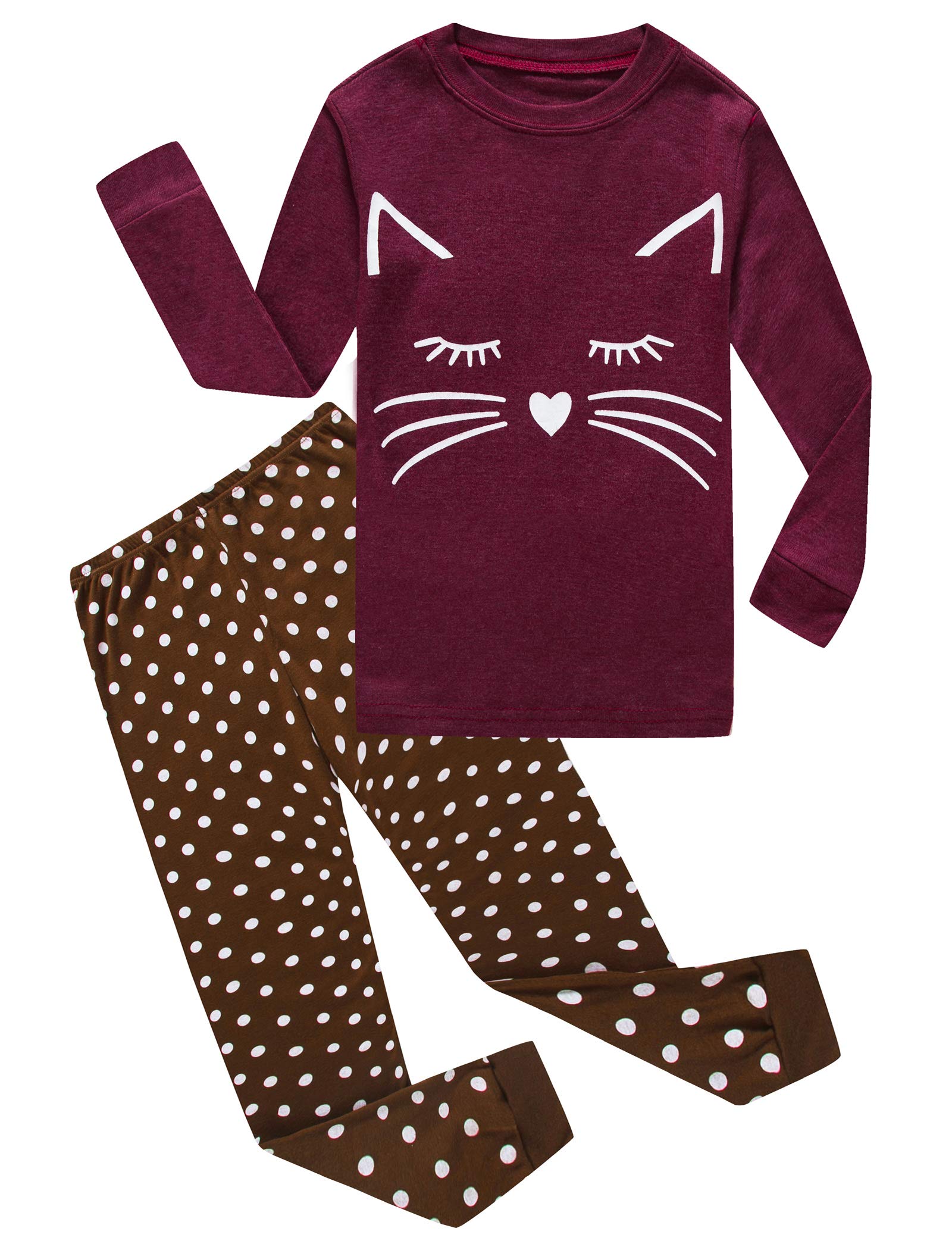 Family Feeling Giraffe Love Baby Girls Long Sleeve Pajamas Sets Cotton Sleepwears infant Kids Pjs Size 18-24 Months