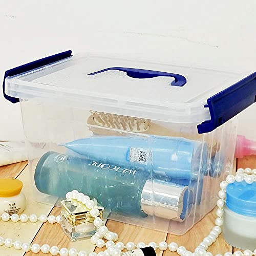 Xowine 3 L Clear Storage Box, Small Plastic Storage Latch Boxes, 6-Pack