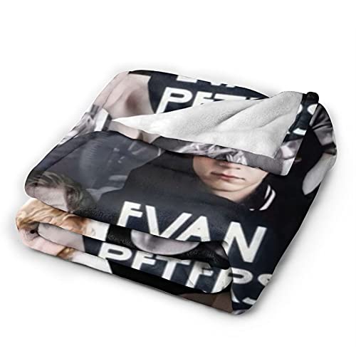 Blanket Evan Peters Soft Warm Fluffy Lightweight Blanket for Throws Blankets All Season for Bedroom Living Room (50"x40")