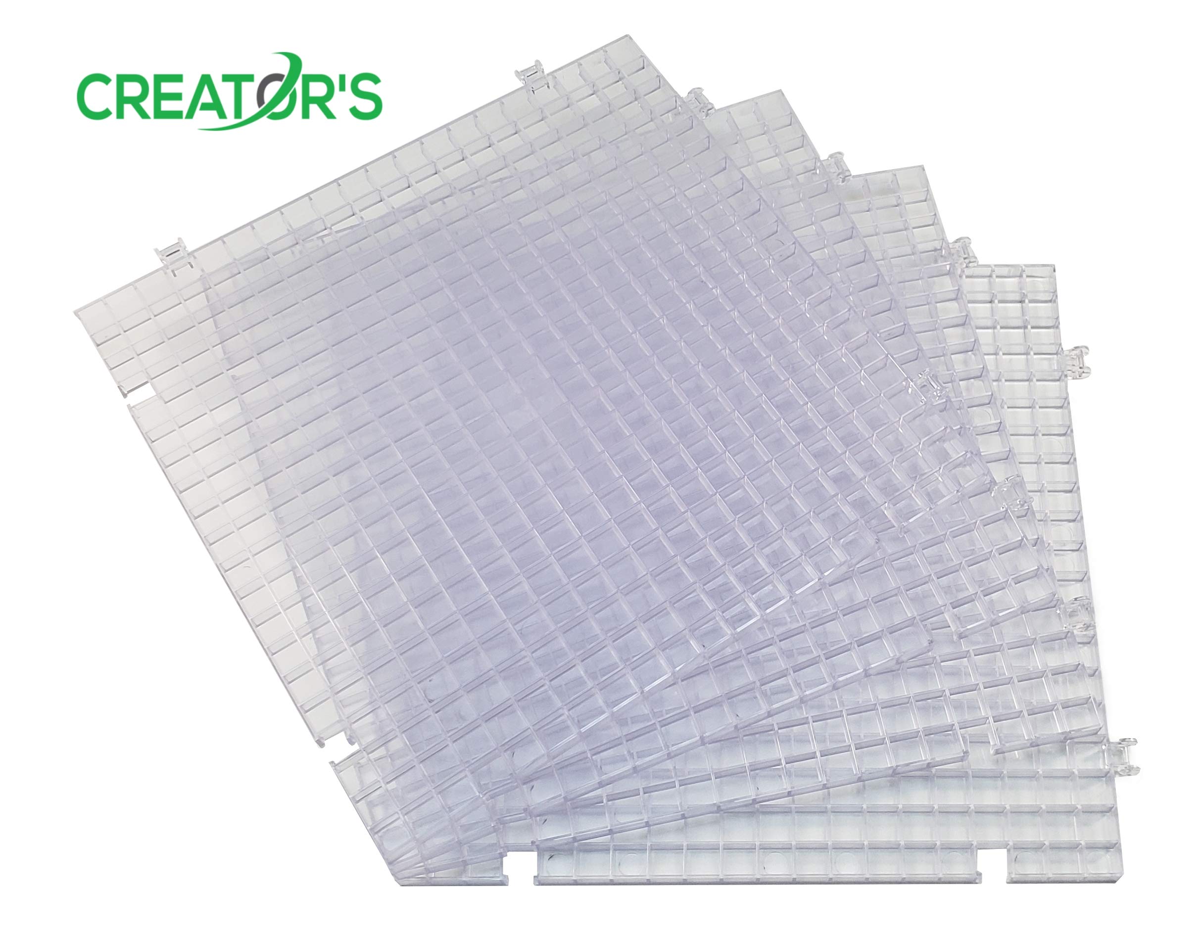 Creator's Waffle Grid 4-Pack - As Seen On HGTV/DIY Cool Tools Network - 100% USA - Solid Bottom Modular Surface - Glass Cutting, Small Parts, Liquid Containment, Grow Room, Etc. - Home, Office, Shop