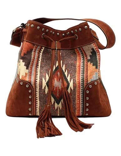 M&F Western Nocona Aztec Bucket Bag Brown One Size