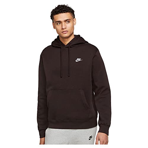 Nike Men's NSW Club Pullover Hoodie Jersey (as1, alpha, l, regular, regular, Brown Basalt, Large)
