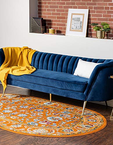 Rugs.com Aurelia Collection Rug β 5' x 8' Oval Orange Medium-Pile Rug Perfect for Living Rooms, Large Dining Rooms, Open Floorplans