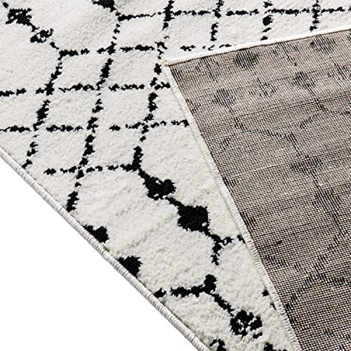 Flash Furniture Geometric Bohemian Low Pile Rug - 5' x 7' - Ivory/Black