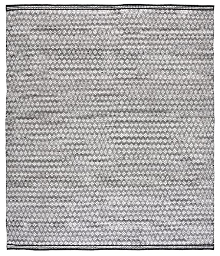 Safavieh Kilim Collection 8' x 10' Black/Ivory KLM376Z Flatweave Premium Wool Living Room Dining Bedroom Area Rug