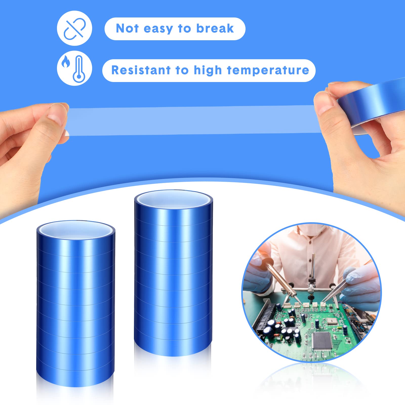 Jeyiour Heat Resistant Gloves and Sublimation Heat Tape, 9 Rolls High Temperature Tape with 1 Pair Gloves for Sublimation Silicone Bump, 10 Piece Set