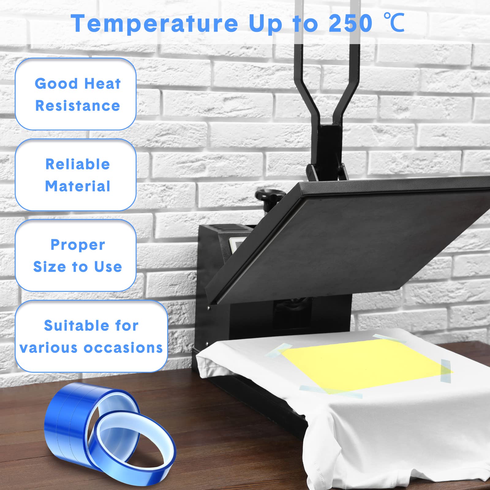Jeyiour Heat Resistant Gloves and Sublimation Heat Tape, 9 Rolls High Temperature Tape with 1 Pair Gloves for Sublimation Silicone Bump, 10 Piece Set