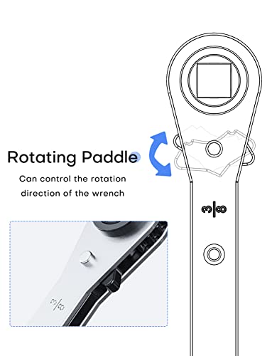HVAC Service Wrench, Refrigeration Ratcheting Wrench 3/8β 1/4β 5/16'' 3/16'' AC Wratchet Tool with Hex Bit Adapter UIInosoo for Air Conditioning, Refrigeration Equipment, Gas Furnace
