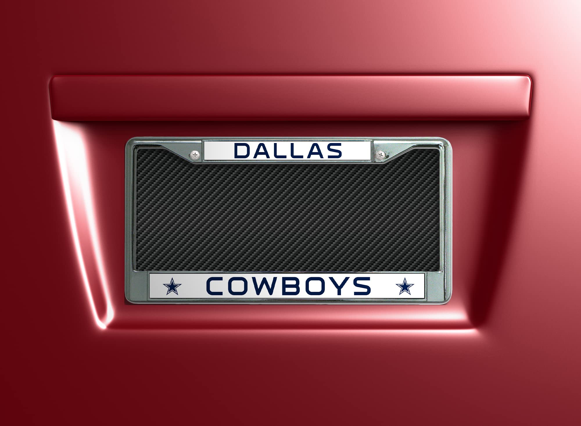 Rico Industries NFL Dallas Cowboys Standard Chrome License Plate Frame, 6 x 12.25-"