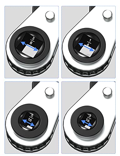 HVAC Service Wrench, Refrigeration Ratcheting Wrench 3/8β 1/4β 5/16'' 3/16'' AC Wratchet Tool with Hex Bit Adapter UIInosoo for Air Conditioning, Refrigeration Equipment, Gas Furnace