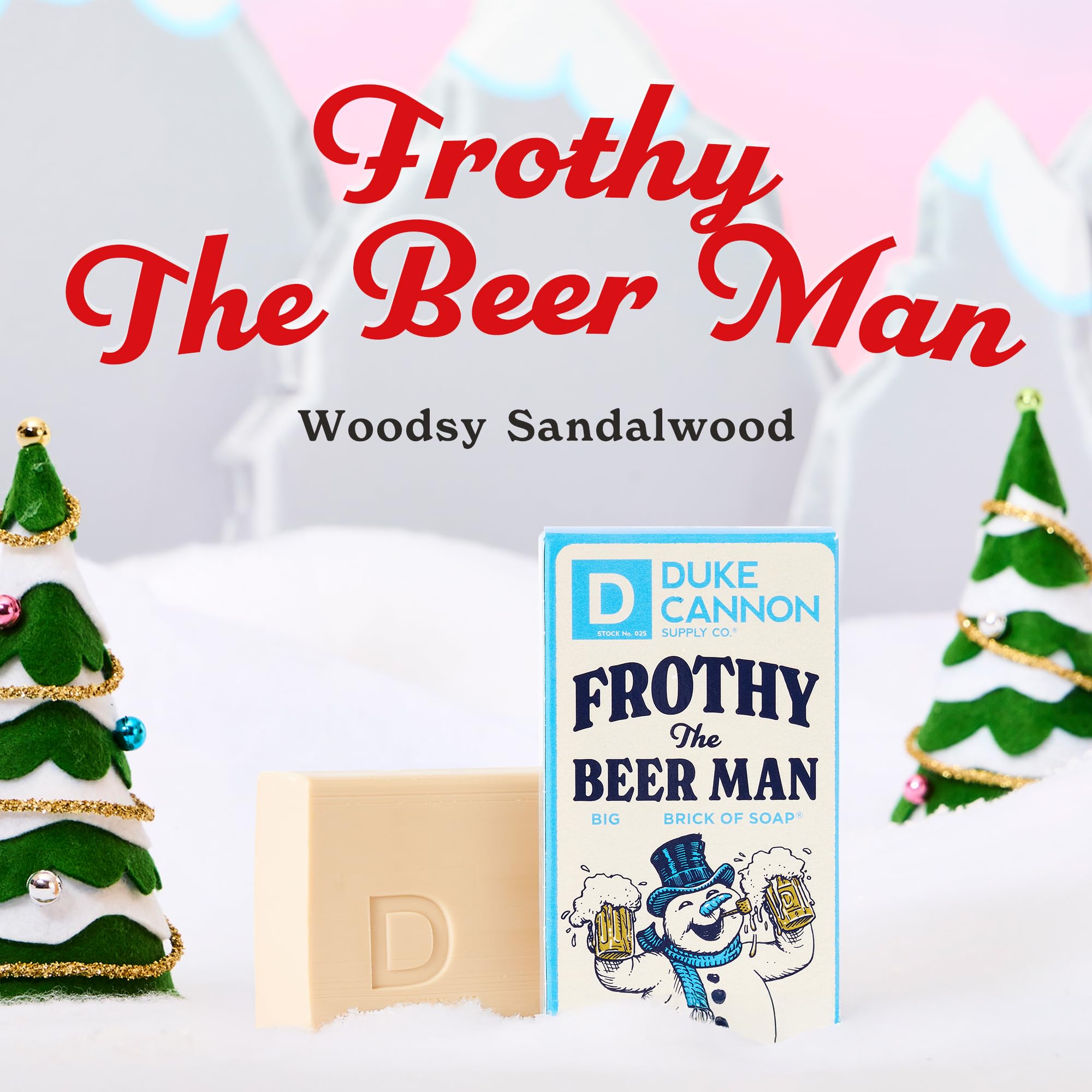 Duke Cannon Supply Co. Six Big Ass Bricks of Holiday Soap Bars Bundle for Men (Mall Santa's Cough Syrup, Rudolph's Night Cap, Lump of Coal, Frothy, Cut Pine, All Brandy Eggnog) 10 oz (Variety 6 Pack)