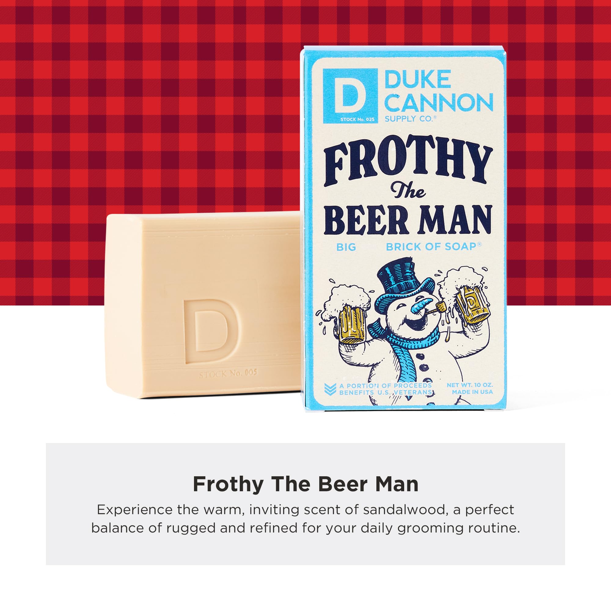 Duke Cannon Supply Co. Six Big Ass Bricks of Holiday Soap Bars Bundle for Men (Mall Santa's Cough Syrup, Rudolph's Night Cap, Lump of Coal, Frothy, Cut Pine, All Brandy Eggnog) 10 oz (Variety 6 Pack)