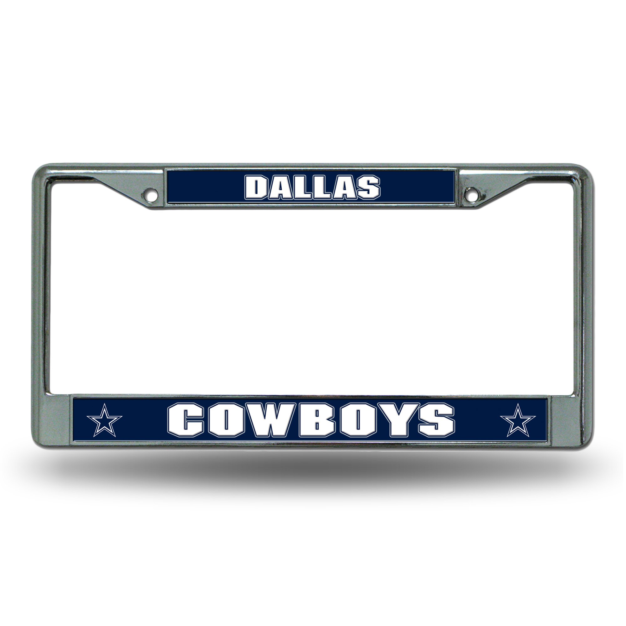 Rico Industries NFL Dallas Cowboys Standard Chrome License Plate Frame, 6 x 12.25-"