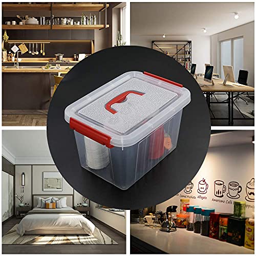 Kiddream 6 Packs Clear Boxes, 6 Quart Plastic Storage Bins with Lids